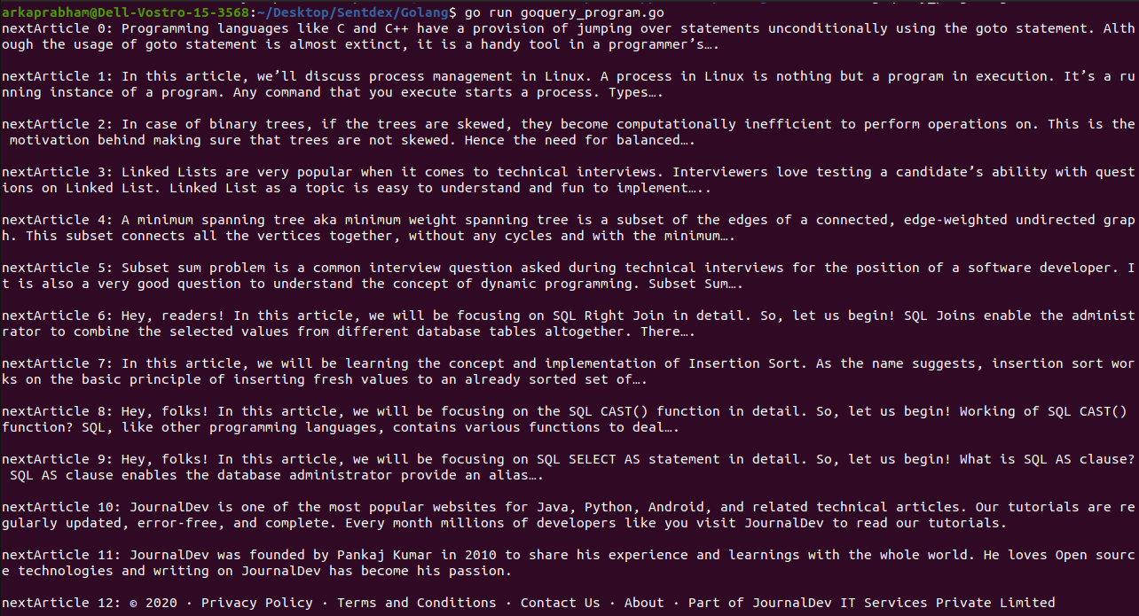 Golang Web Page Scraping Using Goquery Golang Docs 4696